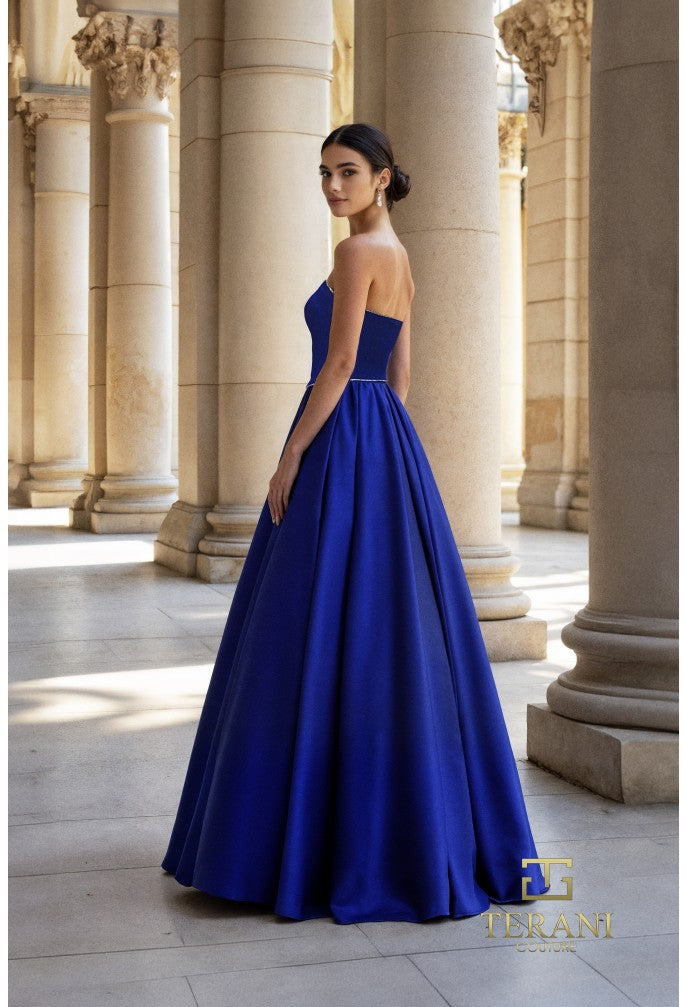 Terani 261P6194 Strapless Curved Neck Basque Waist Ballgown – Mia Bella ...