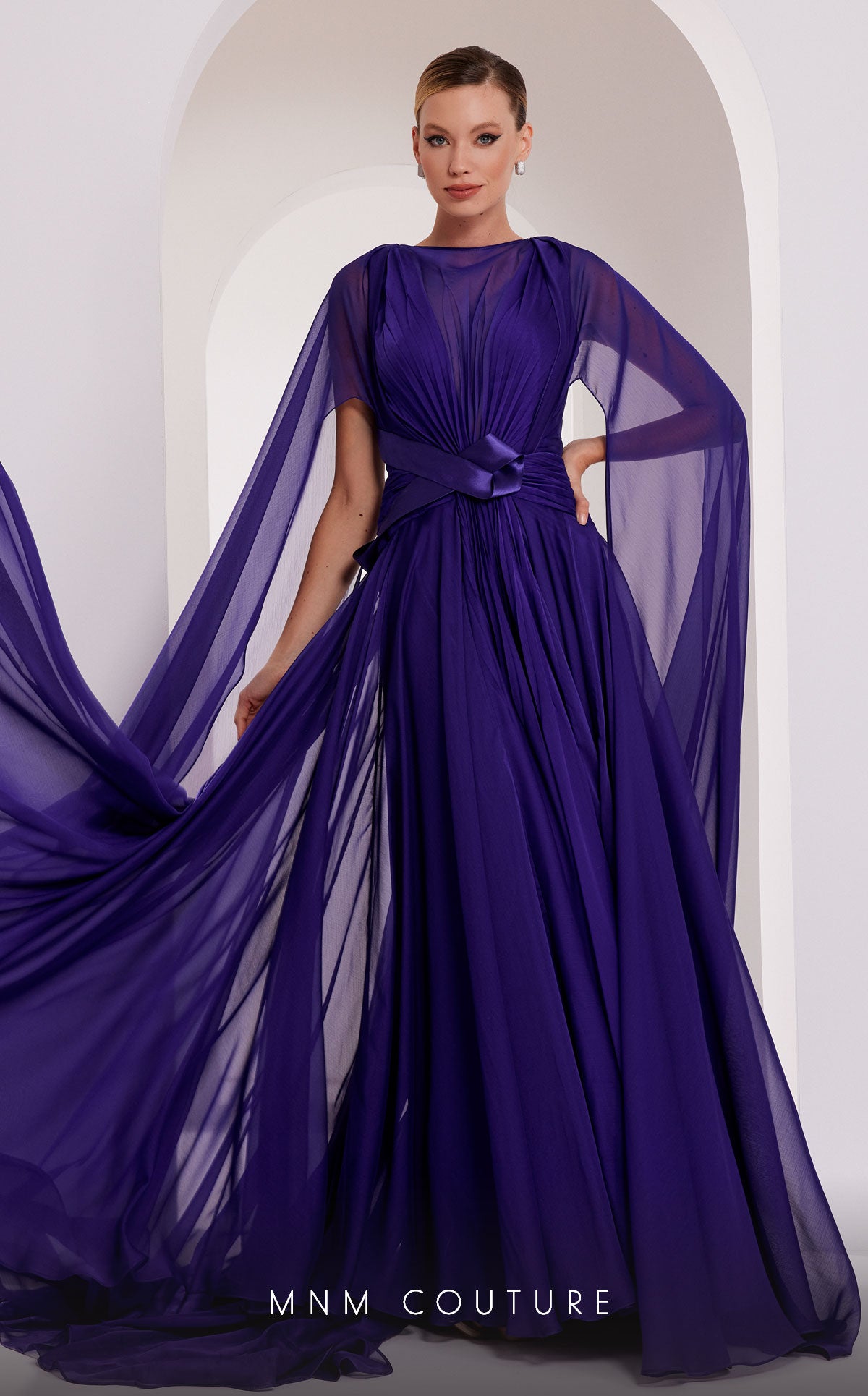 MNM Couture E0061 Elegantly Flowy Couture Chiffon Evening Gown – Mia ...