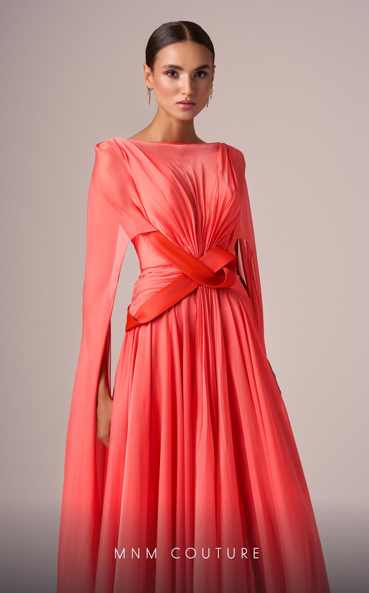MNM Couture E0061 Elegantly Flowy Couture Chiffon Evening Gown – Mia ...