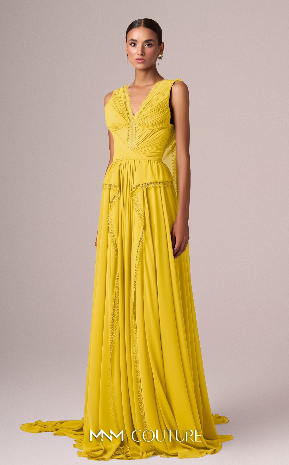 MNM Couture E0086 Elegantly Flowy Silk Couture Evening Gown – Mia Bella ...